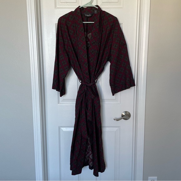 Dior | Other | Vintage Christian Dior Monsieur 0 Cotton Red Robe | Poshmark